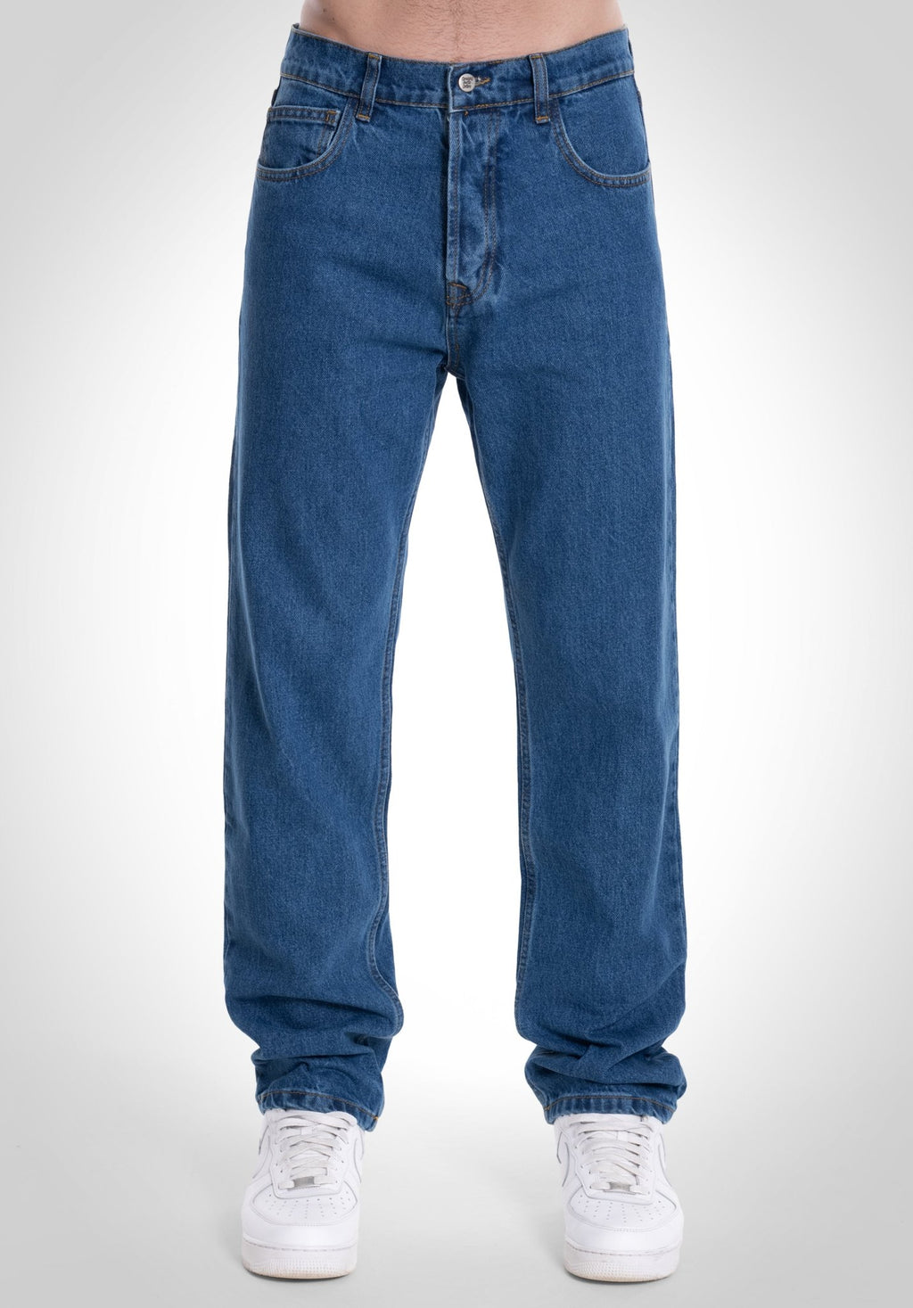 5 Pocket Blue Denim – Stone Washed | 90s Straight Leg Fit