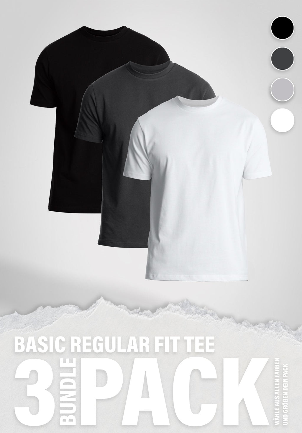 Basic Regular Tee 3-Pack