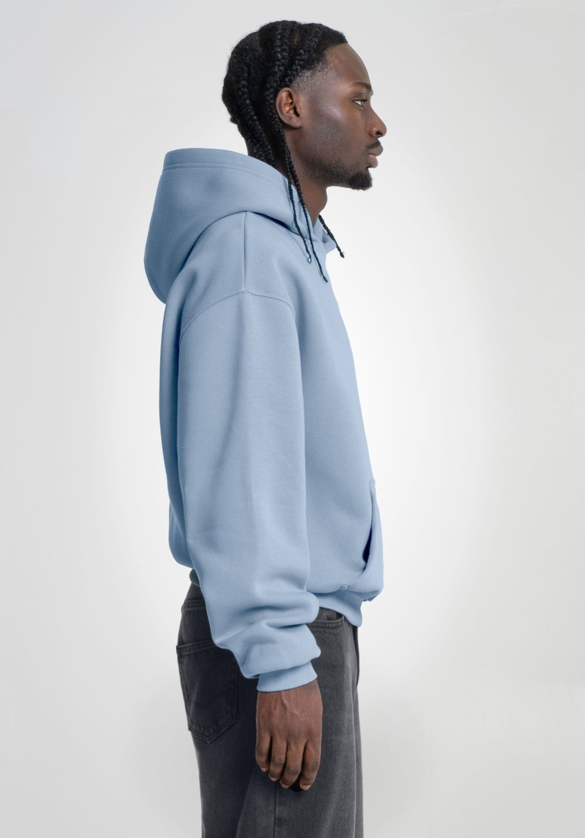 Oversize Hoodie Light Blue – Boxy Fit & 330g/m² Baumwollmix